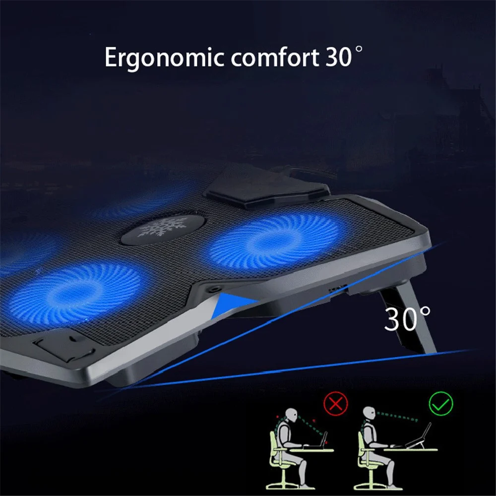 S400 Desktop Notebook Heat Dissipation Base Mute 4-Fan Cooler Stand ...