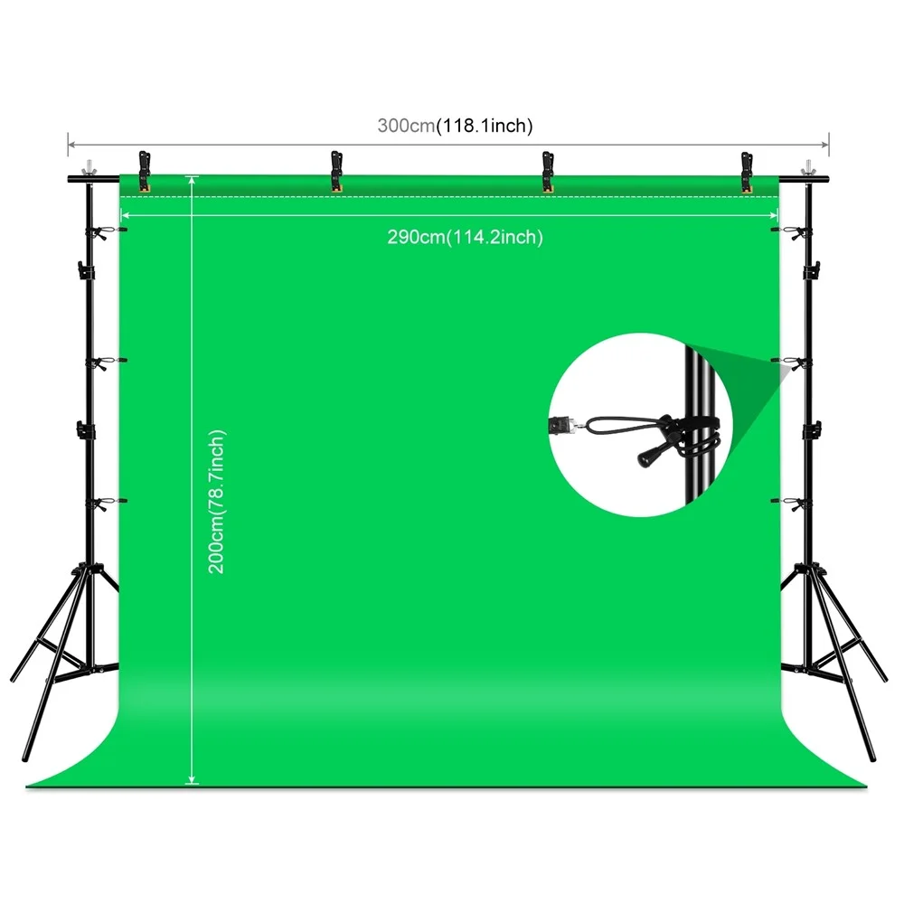 PULUZ PKT5205 Photo Studio 2x2.9m Photography Background Support Stand ...