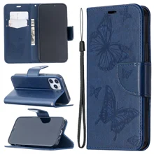 Imprint Butterfly with Wallet Leather Stand Case for iPhone 12 Pro/12 ...