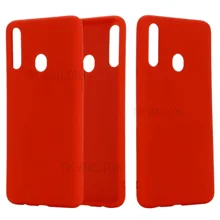 Soft Liquid Silicone Phone Back Shell for Samsung Galaxy A20s - Red ...