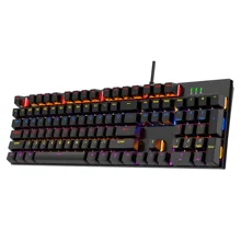 Y-FRUITFUL K104 Mechanical Keyboard Metal Cover Wired Keyboard for ...