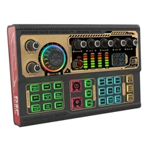 X9 Sound Card Audio Mixer Recording Device 6.35 Moving Coil Microphone ...