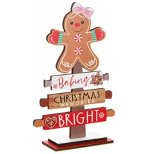 Wholesale Gingerbread Man / Xmas Tree Wooden Merry Christmas Desk Decor ...
