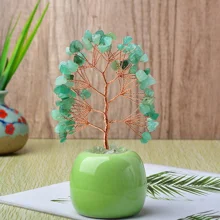 Natural Crystal Money Tree with Ceramic Base Fortune Tree Ornament for ...