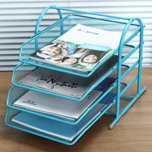 3 Tiers File Organizer Metal Mesh Stackable Desk Tray Paper Sorter ...