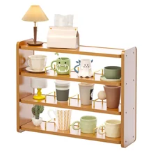 Cup Holder Organizer 52cm 4-Tier Display Rack for Coffee Mugs / Water ...