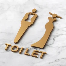 20 x 12cm Acrylic Bathroom Door Sign Adhesive 3D Restroom Signage for ...