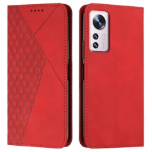 Wholesale For Xiaomi 12T 5G / 12T Pro 5G Rhombus Pattern Imprinted Flip ...