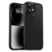 IPAKY For iPhone 17 TPU Case Carbon Fiber Texture Phone Cover Metal ...