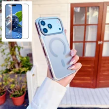 2Pcs for iPhone 17 Pro Gradient Magnetic Case with Tempered Glass ...