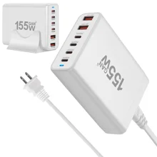 Wholesale 155W High Power Fast Charging 4 Type-C + 2 USB Portable Gan ...