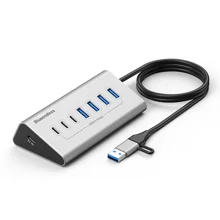 BLUEENDLESS HU705 USB 3.0 Hub 7 Ports Expansion Dock 4 USB 3.0 / 3 Type ...