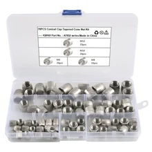 Wholesale A7852 70Pcs M12+M10+M6+M8 Conical Cap Tapered Cone Nut Kit ...