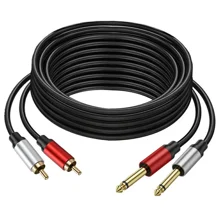 Wholesale 3m Dual 1 / 4 inch TS to Dual RCA Stereo Audio Cable 2x 6 ...