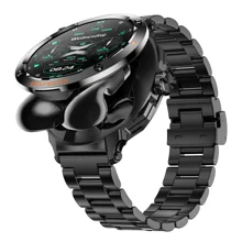 D13 Steel Strap Smart Watch with Bluetooth-Compatible Earbuds 2 in 1 ...