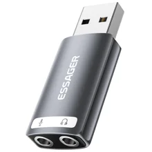 Wholesale ESSAGER USB to Dual 3.5mm Audio Adapter Headset External ...