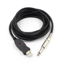 Wholesale 3 Meters USB Guitar Cable 6.3mm Jack to USB Connection ...