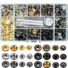 Wholesale 120Pcs/Set 6-Color 12.5mm Metal Button Leather Snap Fasteners ...