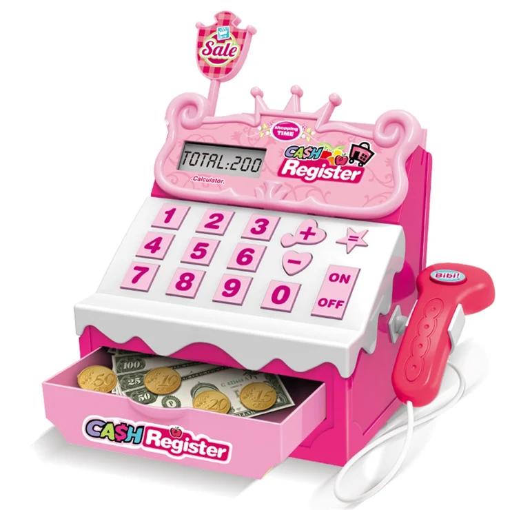 Kids Shopping Cash Register Toy Mini Supermarket Set Simulation Food ...