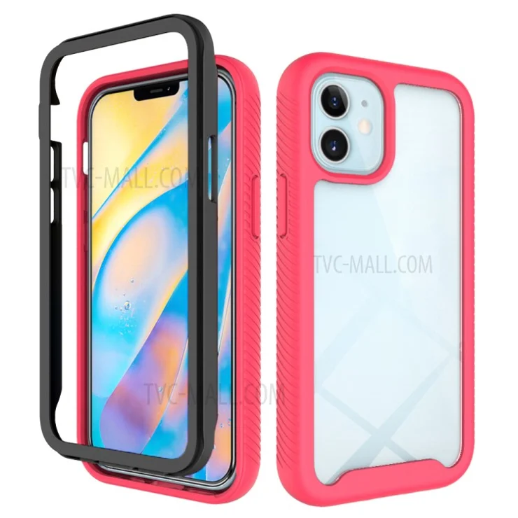 Wholesale Shockproof PC + TPU Hybrid Case for iPhone 12 mini - Red from ...