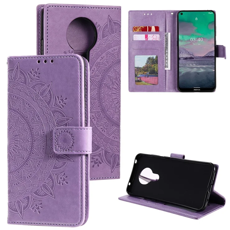 Wholesale Imprint Flower Leather Wallet Stand Case for Nokia 3.4 ...