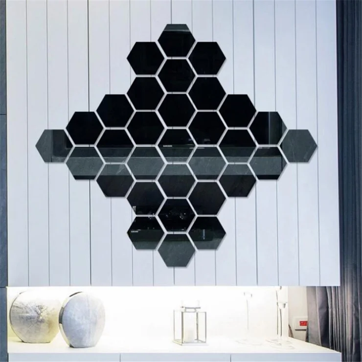 Wholesale 12PCS/Pack Removable Acrylic Mirror Setting Wall Sticker ...