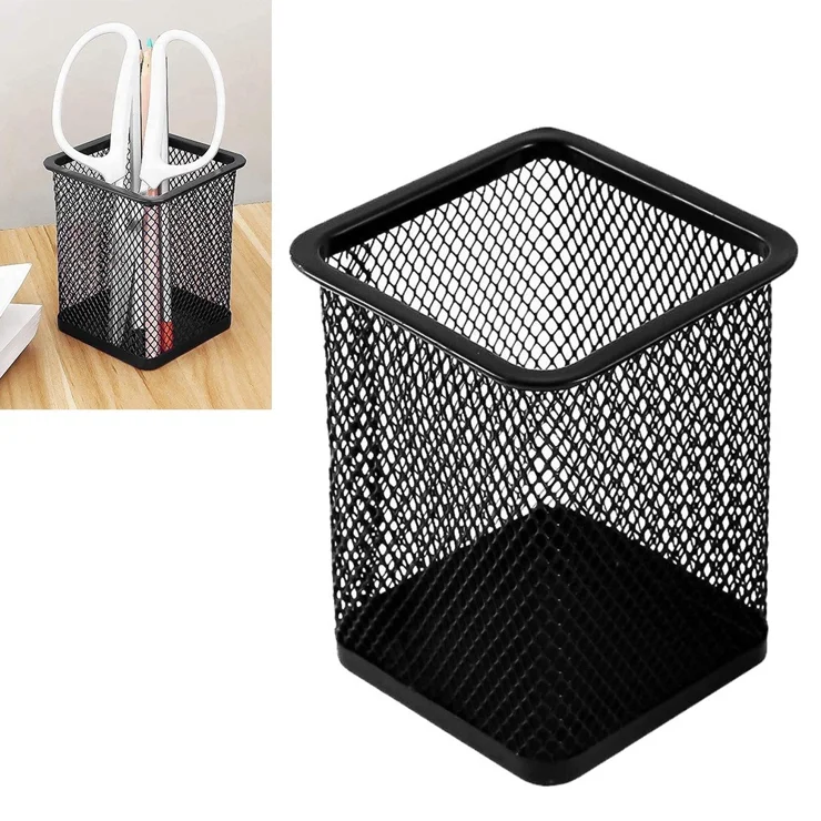 Wholesale Mesh Pen Holder Desk Pencil Cup Square Pen Holder Office Pen ...