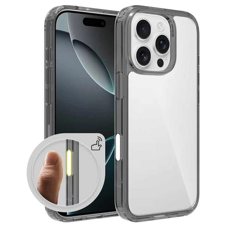 Bulk Purchasing For iPhone 16 Pro Case TPU PC Clear Phone Cover with Camera Control Button Transparent Black