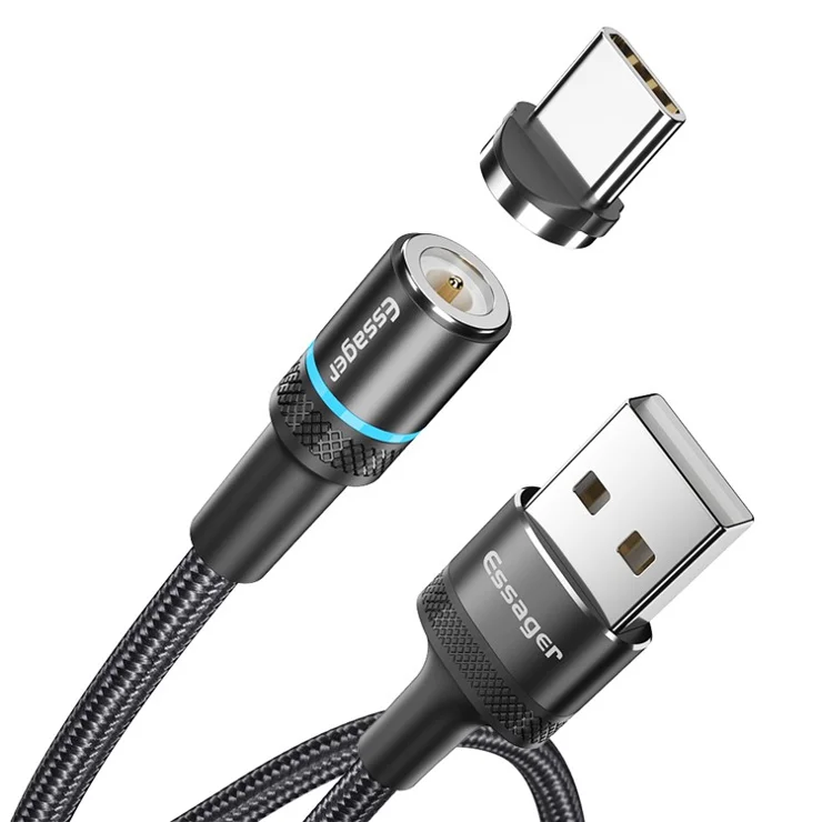 Wholesale ESSAGER Magnetic Connecting Type-C Charging Cable Charging ...