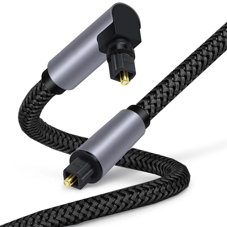1m Elbow Toslink to Toslink Digital Optical Audio Cable Gold Plated ...