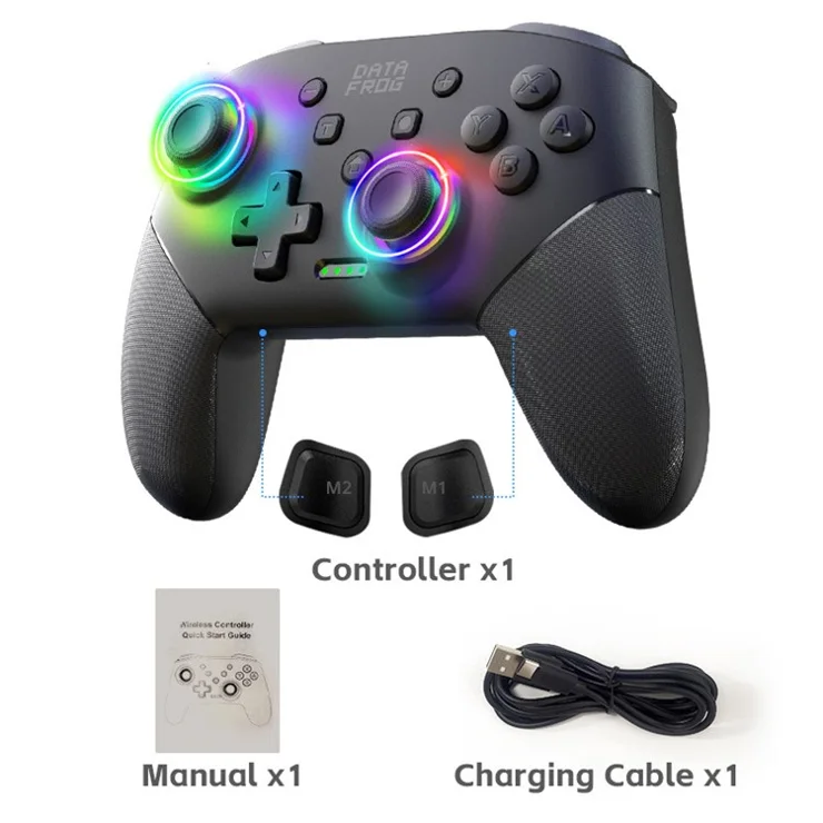 DATA FROG S80 Elite Edition Controller for Nintendo Switch Switch Lite OLED PC Wireless Bluetooth Game Console Black