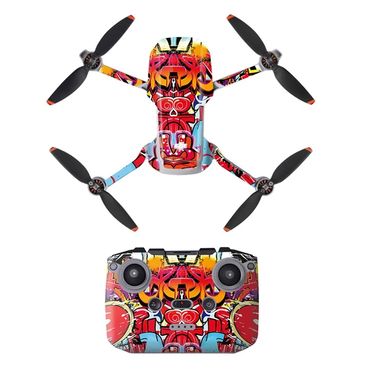 SUNNYLIFE TZ452 Scratch resistant Stickers Set Drone Decals Pattern Printing Waterproof Stickers for DJI Mini 2 Graffiti