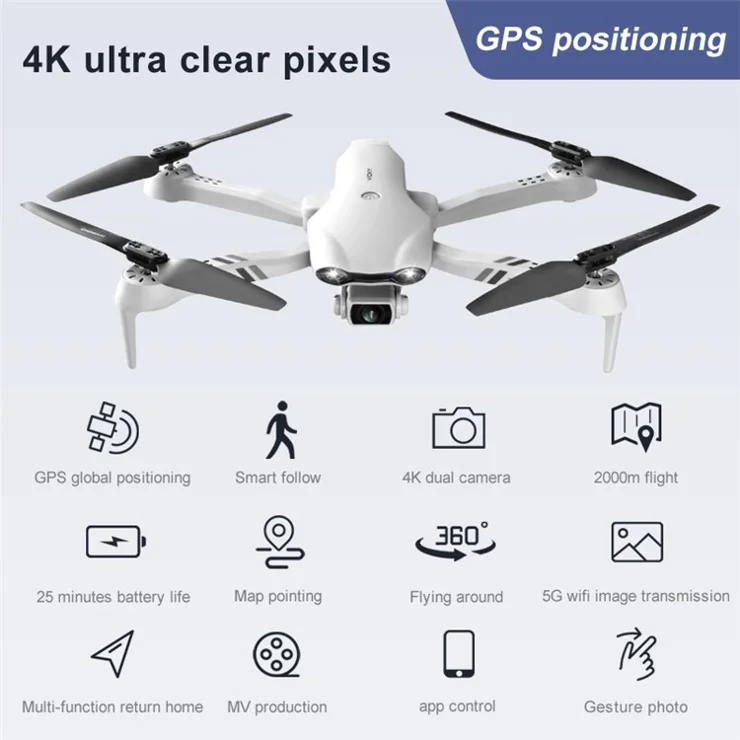 4DRC F10 GPS 6K Doppelkamera Klapperne Drohnen luftfotografie Dual Intelligent Positioning Return 4 achse Rc flugzeug Mit Kopfloser Modus dual batterien