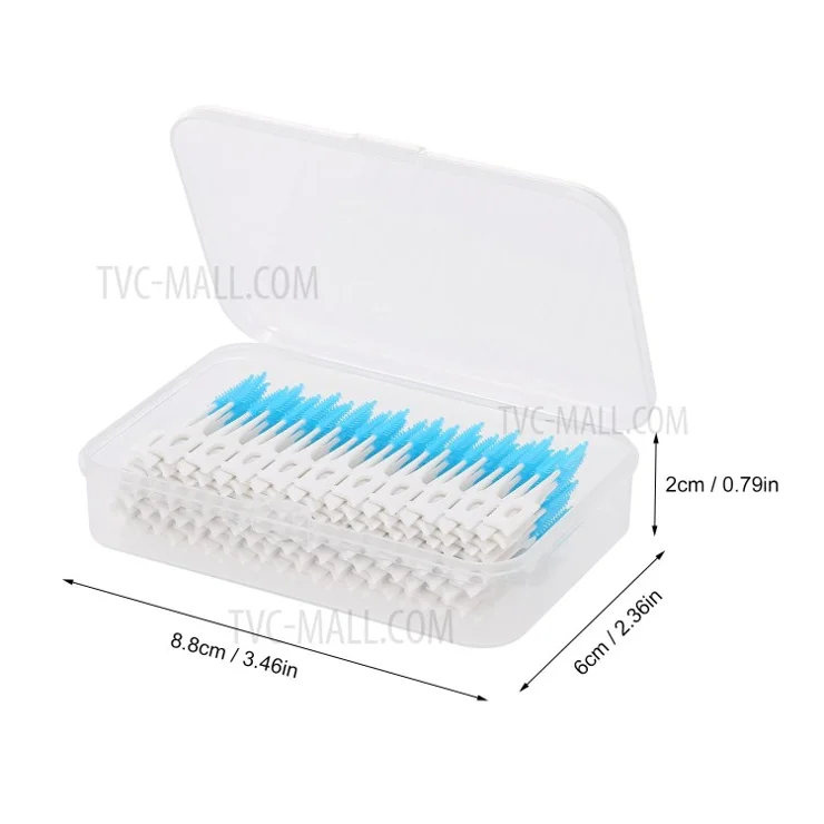Wholesale 160Pcs Set Soft Silicone Toothpick Double ended Tooth Picks Dental Floss Interdental Brush Portable Teeth Stick Dental Hygiene Tools Blue TVCMALL