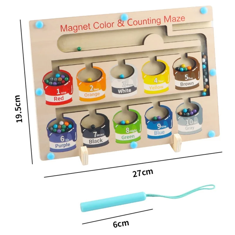 Wholesale Wooden Magnetic Colorful Beads Number Maze Counting Game Kids ...