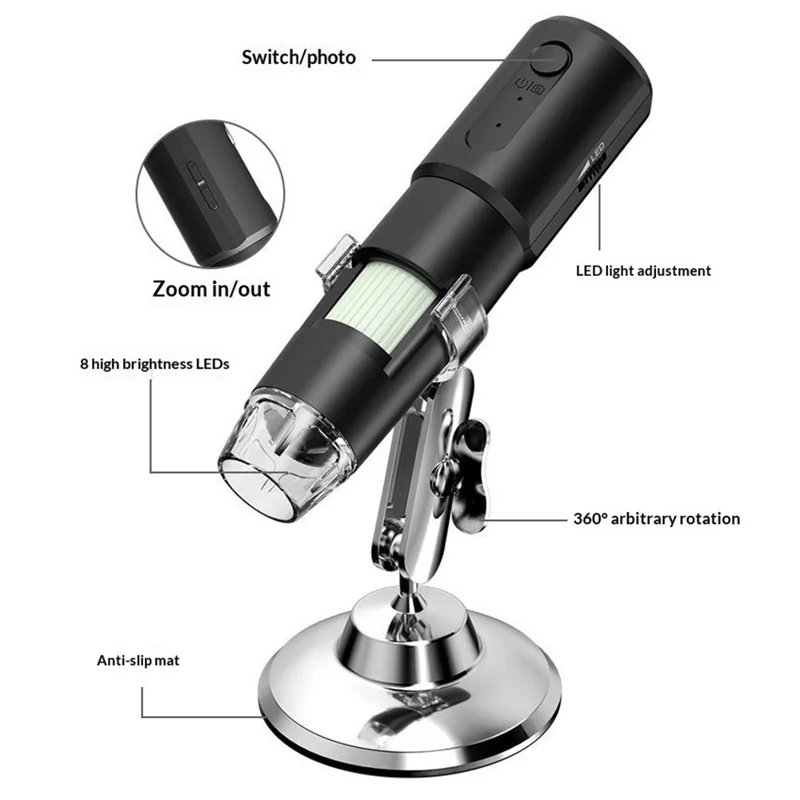 Wholesale 314 WiFi Digital Microscope 1000x Magnification Skin Beauty ...
