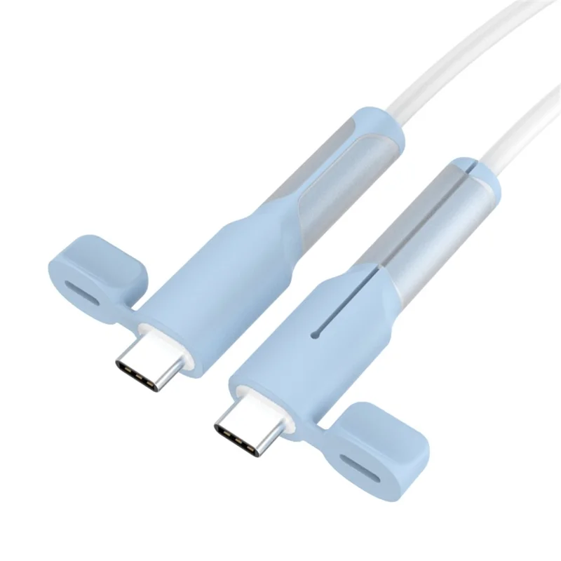 Flexible Data Cable Protector Charging Cord Silicone Cover - Blue ...