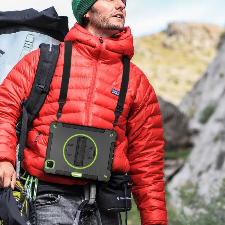 360° Swivel Handy Strap Kickstand PC + Silicone Combo Tablet Case with ...