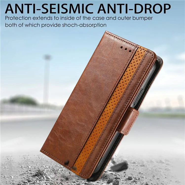 CASENEO 002 Series Fall-proof Business Style Splicing Leather Case ...