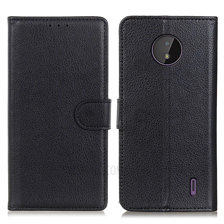 Litchi Skin Anti-Drop Leather Shell Wallet Stand Phone Case for Nokia ...