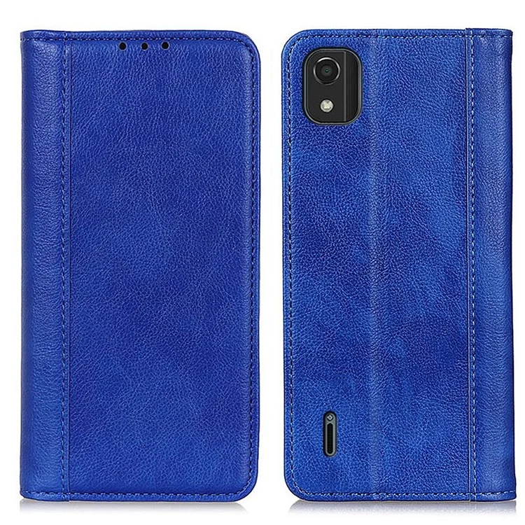 For Nokia C2 2nd Edition Litchi Texture Split Leather Wallet Flip Case ...
