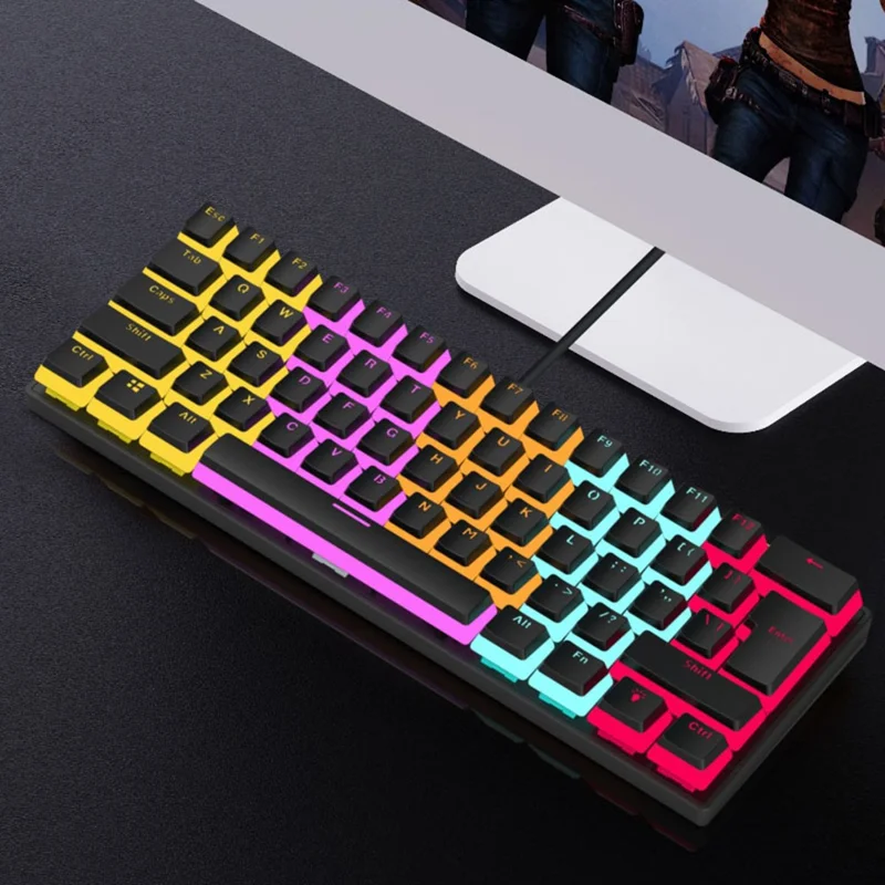 Wholesale FV61S 61-Keys Type-C Wired Gaming Keyboard Pudding Keycap ...