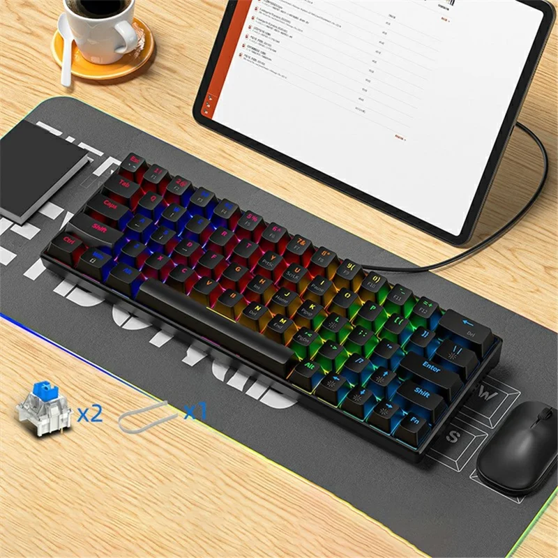 Wholesale KA646 Swappable Wired 63-Key Gaming Keyboard Mechanical ...