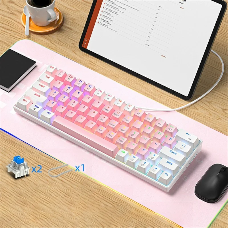 Wholesale Customize KA646 Swappable Wired 63-Key Gaming Keyboard ...