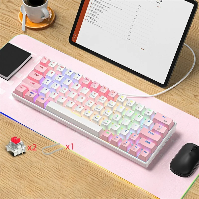 Wholesale KA646 Swappable Wired 63-Key Gaming Keyboard Mechanical ...