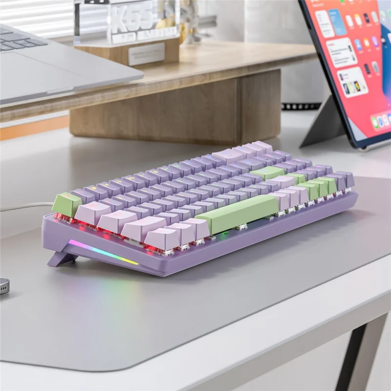 ZIYOULANG K65 78 Keys Hot Swappable Mechanical Keyboard RGB Light USB ...