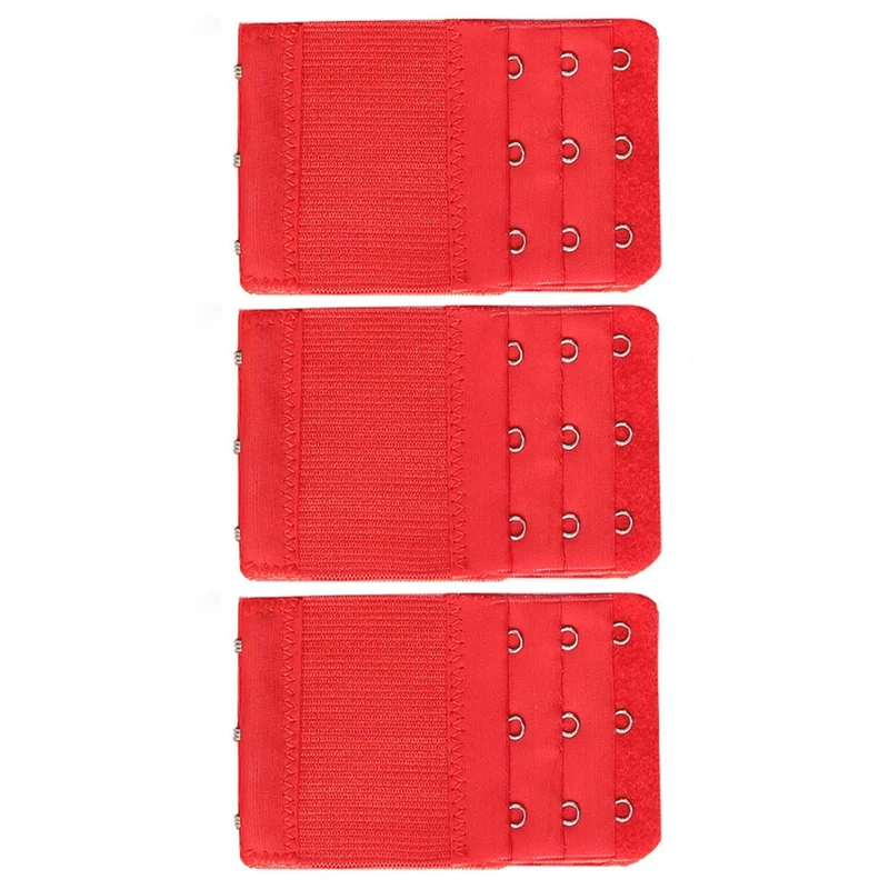 3Pcs 5.6x9.7cm Women 3-Hook 3 Rows Spacing Bra Extender Extension Hooks ...