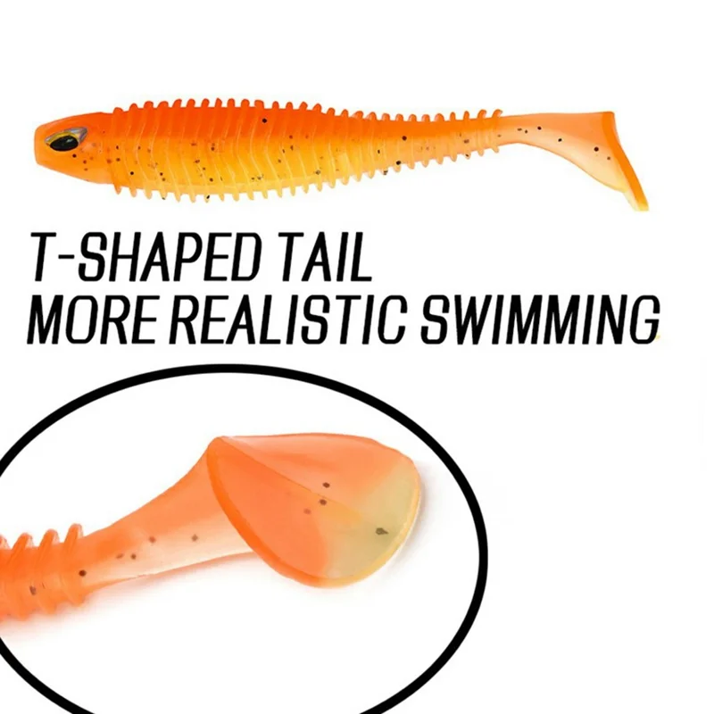 Wholesale 5 Sets 6.5cm 2.5g Soft Worm T-Tail Texas Rig Fishing Lures ...