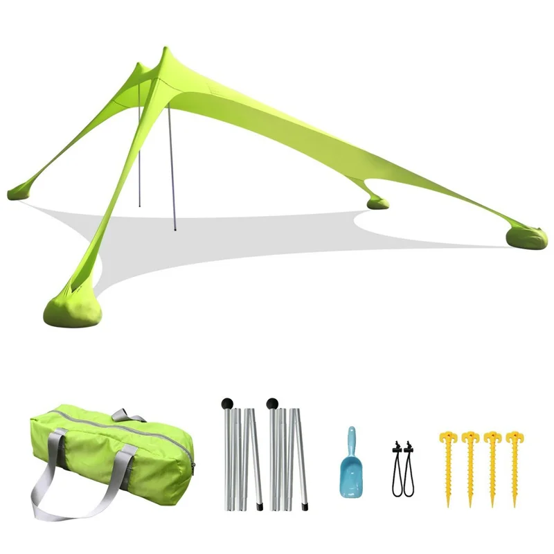 Beach Canopy Tent Sun Shade 2.1x2.1m Sun Shelter for Outdoor Camping ...