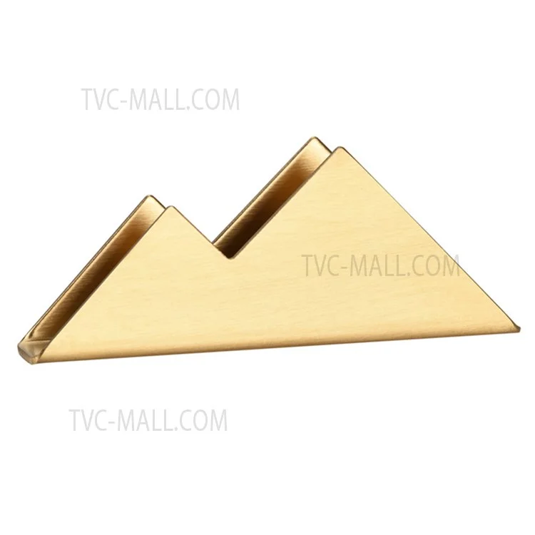Golden Stainless Steel Mountain Shape Business Card Holder Organizer ...